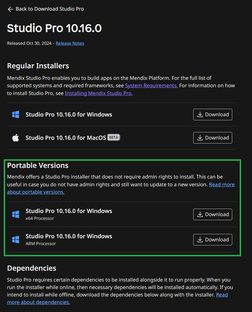 How to install Studio Pro without admin rights (Portable Installer) – Mendix